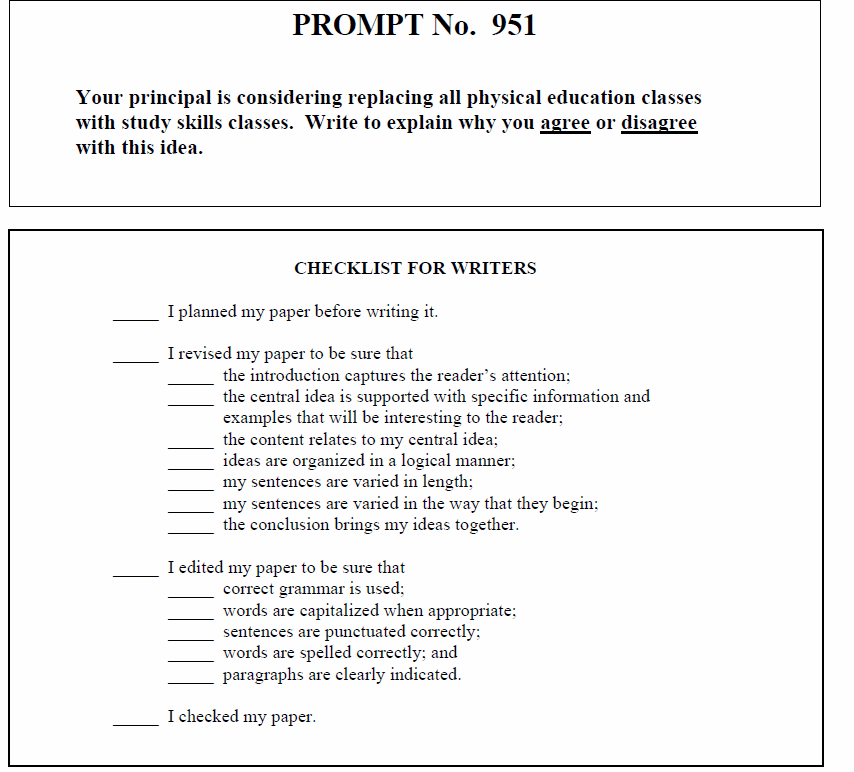 2004 Grade 8 Writing Prompt